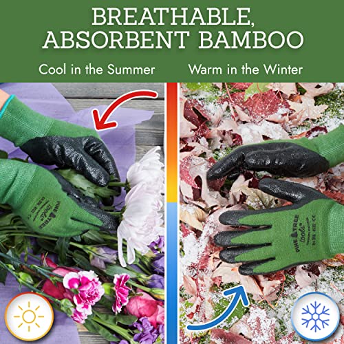 Pine Tree Tools Bamboo Gardening Gloves for Men & Women (Size XL)