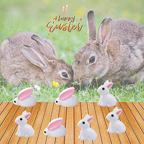 AWEELON 120PCS Miniature Rabbit Figurines, Mini Resin Rabbits Fairy Garden Miniature Moss Landscape DIY Terrarium Crafts Ornament Accessories for Home Décor