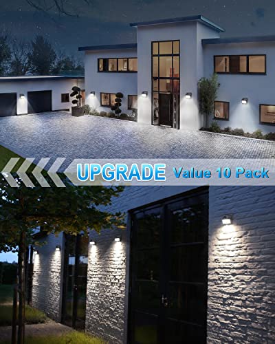 SEZAC Solar Outdoor Lights [10 Pack/3 Lighting Modes] Solar Motion Sensor Security Lights Ultra-Bright, Wireless Wall Lights Solar Powered for Outside Patio Garden Backyard Fence Stairway (118LED)