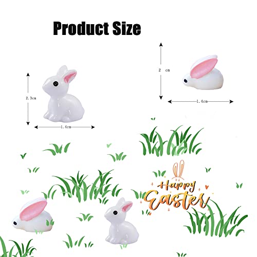 AWEELON 120PCS Miniature Rabbit Figurines, Mini Resin Rabbits Fairy Garden Miniature Moss Landscape DIY Terrarium Crafts Ornament Accessories for Home Décor