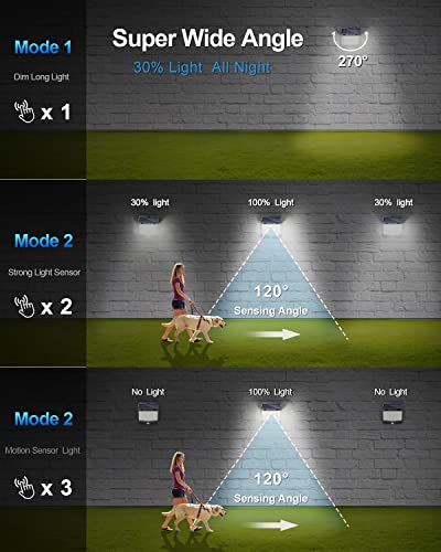 SEZAC Solar Outdoor Lights [10 Pack/3 Lighting Modes] Solar Motion Sensor Security Lights Ultra-Bright, Wireless Wall Lights Solar Powered for Outside Patio Garden Backyard Fence Stairway (118LED)