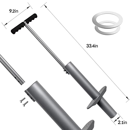 Walensee Bulb Planter Lawn and Garden Tool, Flower Weeder or Weeding Tools for Digging Hoes Soil Sampler Transplanting Sod Plugger Flower Bulb Garden Planting Tool Steel with T-Style Long Handle, Grey