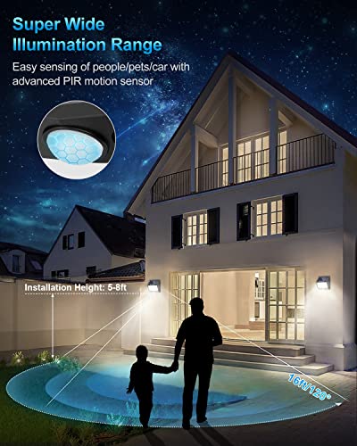 SEZAC Solar Outdoor Lights [10 Pack/3 Lighting Modes] Solar Motion Sensor Security Lights Ultra-Bright, Wireless Wall Lights Solar Powered for Outside Patio Garden Backyard Fence Stairway (118LED)