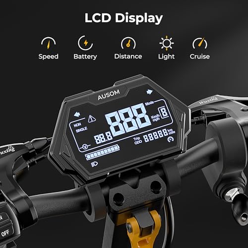 Ausom Leopard Electric Scooter Adults, 1000W Motor, 45 Miles Range & 30 MPH Foldable Commute Sport E-Scooter w/10‘’ Off Road Tires, Removable Seat, Dual Disk Brakes & Suspension