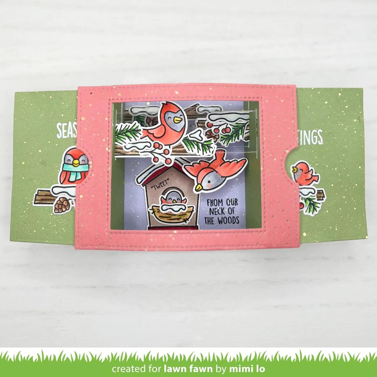 Lawn Fawn LF3227 Winter Birds Add-On 3X4 Clear Stamp Set