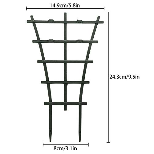 GWOKWAI 6Pcs Plant Climbing Trellis Supports, DIY Garden Mini Superimposed Potted Plant Support Plastic Pot Plant Stem Support Wire for Indoor Outdoor Vines Flower Vegetable