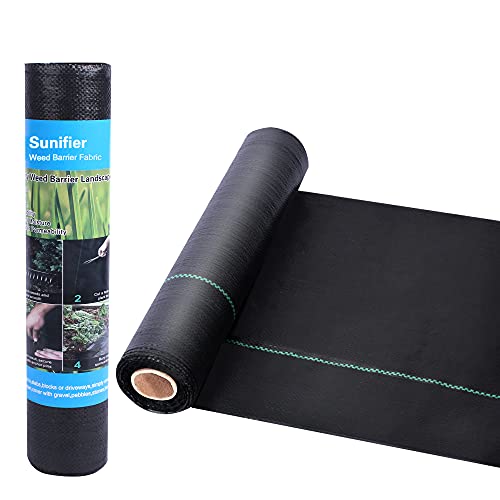 Weed Barrier Landscape Fabric Heavy Duty,Garden Fabric Weed Barrier,Black Mulch for Landscaping, Weed Blocker Fabric Garden Bed Cover Garden Supplies (1.3ft x 100ft)