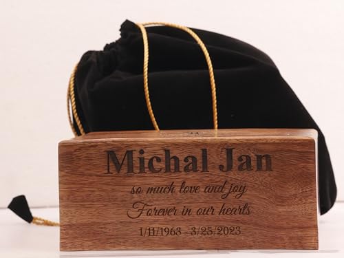 Personalized Wooden Urns for Human or Pet Ashes, Wooden Engraved Cremation Urn, Wood Funeral Urn - Keepsake Box, Memorial Urn or Casket - Tree of Life (Personalized, Large - 9" x 7" x 4" - 180 LBS)