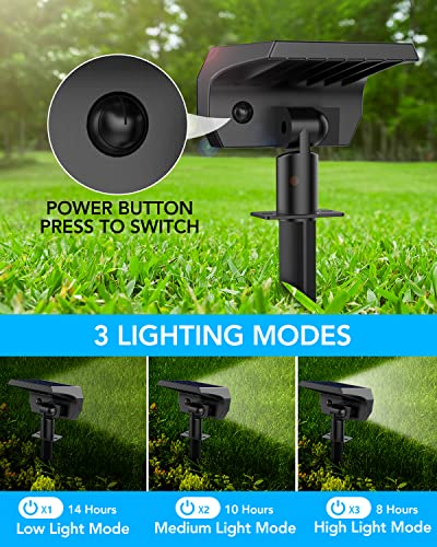Kaxiida Solar Lights Outdoor Waterproof, 56 LED Solar Garden Pathway Lights, 3 Lighting Modes Solar Powered Landscape Lights Wall Lights in One- White, 6 Pack