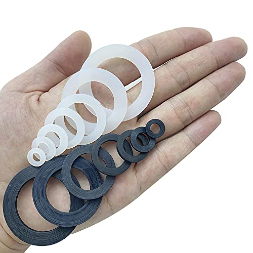TWCC 256 Pcs Assorted Flat Rubber Washers Plumbing Large Gasket Assortment Kit Hose Gasket Set,for Garden Hose Adapter Water Tank Pipe Splitter Shower Head Water Meter Coupling Washers Repair