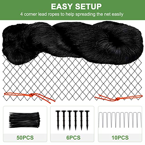 Bird Netting, Garden Netting with 3/4β Mesh Net as Poultry Netting for Chicken Coop, Heavy Duty Nylon Netting for Garden Protection, Fruit Tree Netting for Orchard, Vegetable Against Squirrels, Deer