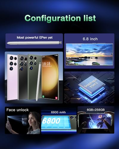 viqee S23U Cell Phone 5G Unlocked Phone,Smartphone with Tool Pen, Android 13.0 Cell Phone 6GB+256GB Full Netcom Support Dual SIM Dual Standby(Purple)