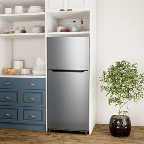 SMETA Top Freezer Refrigerator 30'', Frost Free Fridge 14.2 Cu Ft Refrigerators, Garage, Home, Office, Stainless Steel