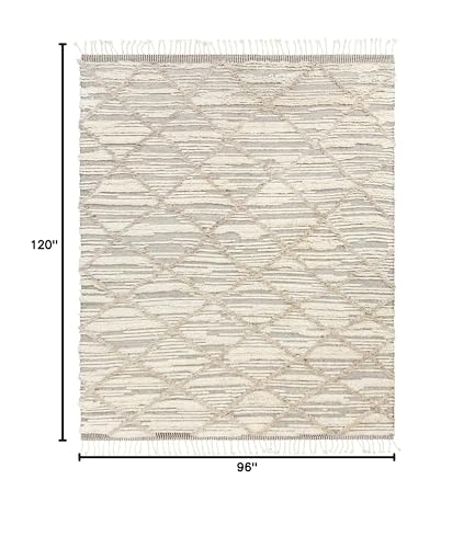 Mark&Day Wool Rugs, 8x10 Weert Global Medium Gray Area Rug, Grey Green Brown Carpet for Living Room, Bedroom or Kitchen (8' x 10')