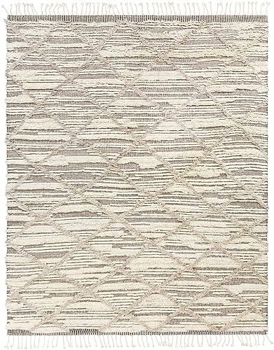 Mark&Day Wool Rugs, 8x10 Weert Global Medium Gray Area Rug, Grey Green Brown Carpet for Living Room, Bedroom or Kitchen (8' x 10')