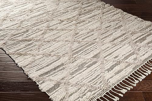 Mark&Day Wool Rugs, 8x10 Weert Global Medium Gray Area Rug, Grey Green Brown Carpet for Living Room, Bedroom or Kitchen (8' x 10')