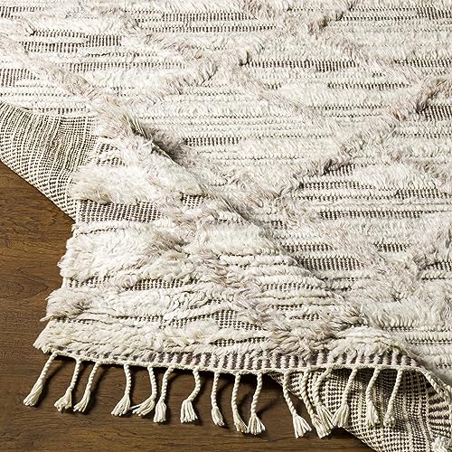 Mark&Day Wool Rugs, 8x10 Weert Global Medium Gray Area Rug, Grey Green Brown Carpet for Living Room, Bedroom or Kitchen (8' x 10')