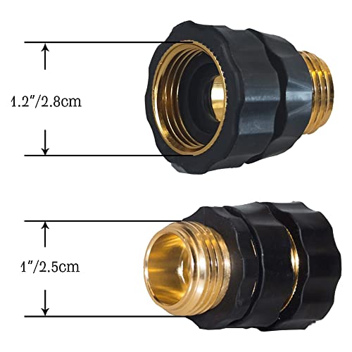 Hourleey Garden Hose Quick Connector, 3/4 Inch Male and Female Garden Hose Fitting Quick Connector (4 Set)
