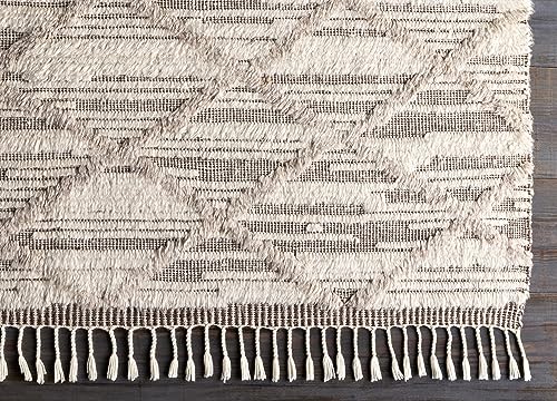 Mark&Day Wool Rugs, 8x10 Weert Global Medium Gray Area Rug, Grey Green Brown Carpet for Living Room, Bedroom or Kitchen (8' x 10')
