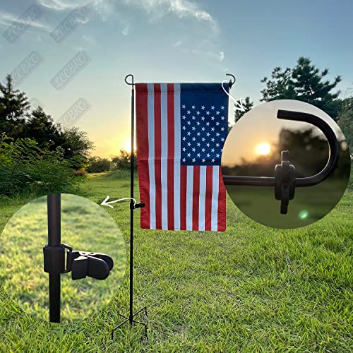 LCCBRO Garden Flag Stand Holder Heavy Duty with 5 Prong Base for Outside Double Flag, More Stable Yard Flag Stand Weather Proof, for Flags up to 13" Wide (Flag Stand Only)