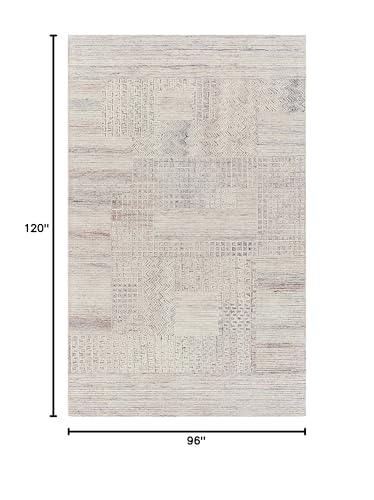Mark&Day Area Rugs, 8x10 Tongerlo Modern Cream Area Rug, Beige Grey Pink Carpet for Living Room, Bedroom or Kitchen (8' x 10')