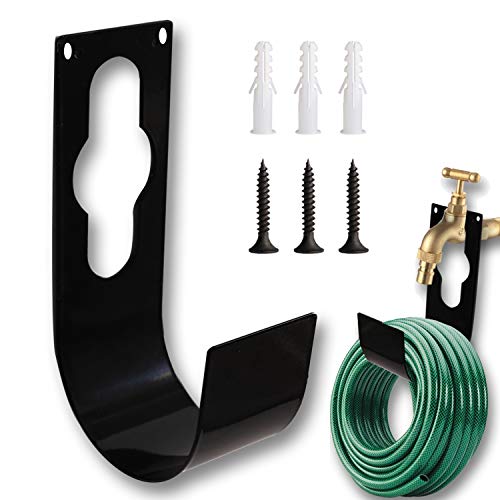 Hourleey Garden Hose Hanger, Heavy Duty Hose Holder Fit to 25ft 50ft 75ft 100ft Water Hose (1-Pack)