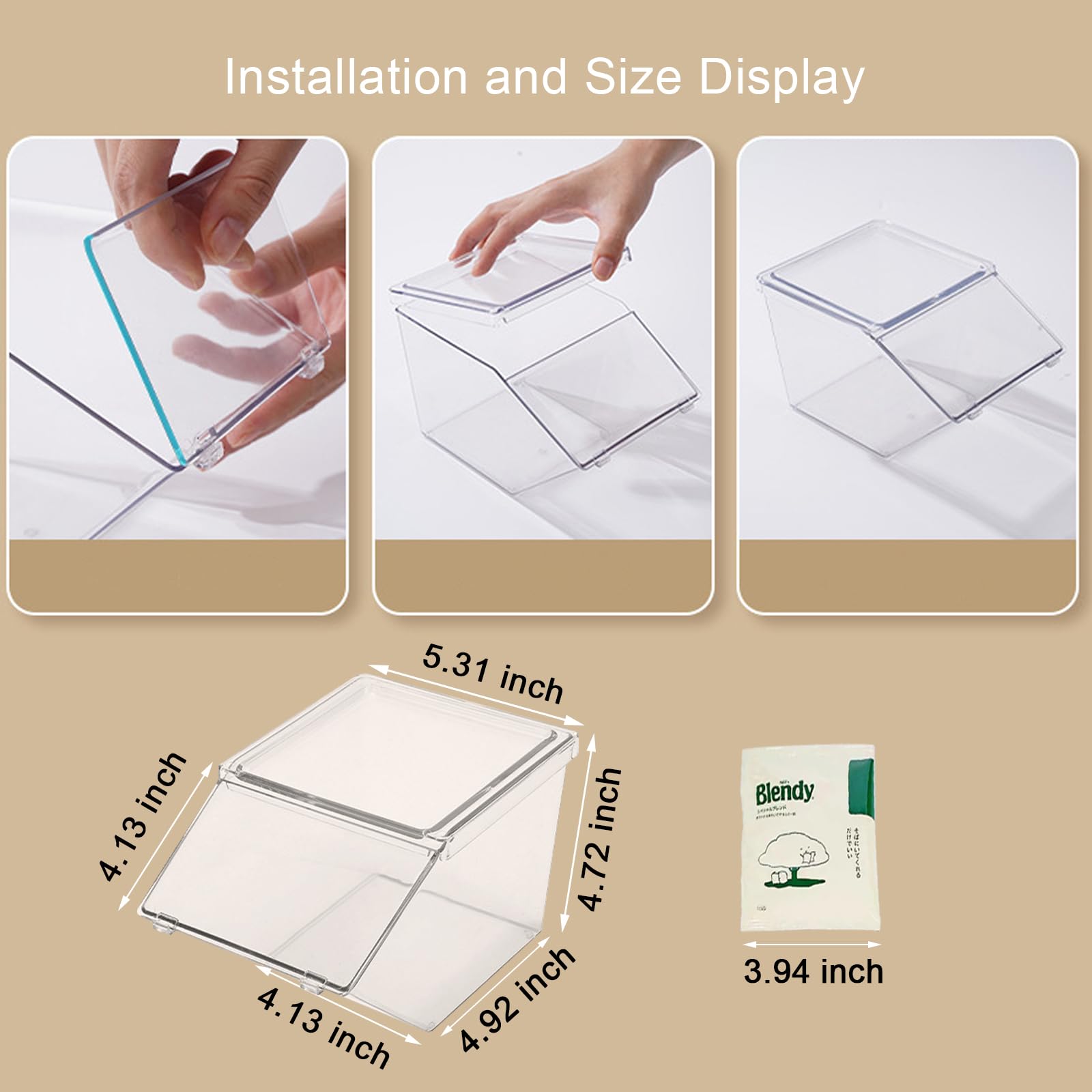 LLGWGL Stackable Tea-Bag Holder - Clear Coffee & Tea Organizer for Counter Tops, Kitchen Cabinets, Pantry, 2 Pack