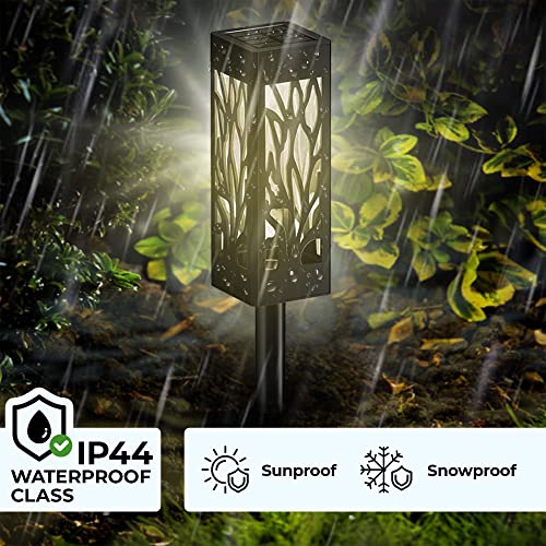 10 Pack Solar Pathway Lights + 2 Pack Hanging Solar Lights Outdoor Waterproof - Waterproof Outdoor Garden Lights Solar Powered - LED Decorative Table Solar Hanging Lanterns Outdoor