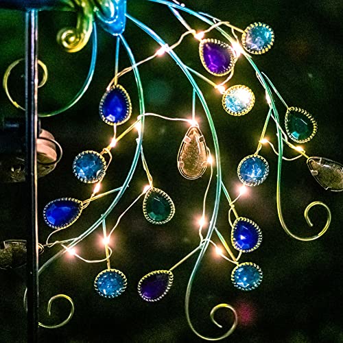 VEWOGARDEN Garden Solar Outdoor Lights, Metal Peacock Solar Garden Lights Stakes - Waterproof Landscape Path Lights for Patio Lawn Yard Decorations (38"*14"*2.5")