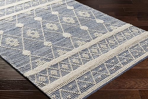 Mark&Day Area Rugs, 8x10 Rolla Global Slate Blue/Cream Area Rug, Grey Blue Beige Carpet for Living Room, Bedroom or Kitchen (8' x 10')