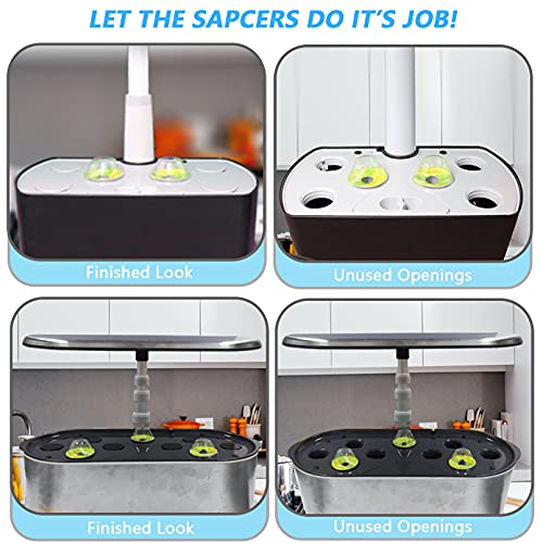 Ulrempart Plant Spacer Kit (25 Pack) for AeroGarden Plant Deck Openings, Platform Spacer Cover Lid Accessories, Compatible with Harvest, Bounty, Farm, Extra, Ultra all Models Grow Deck Openings, Black