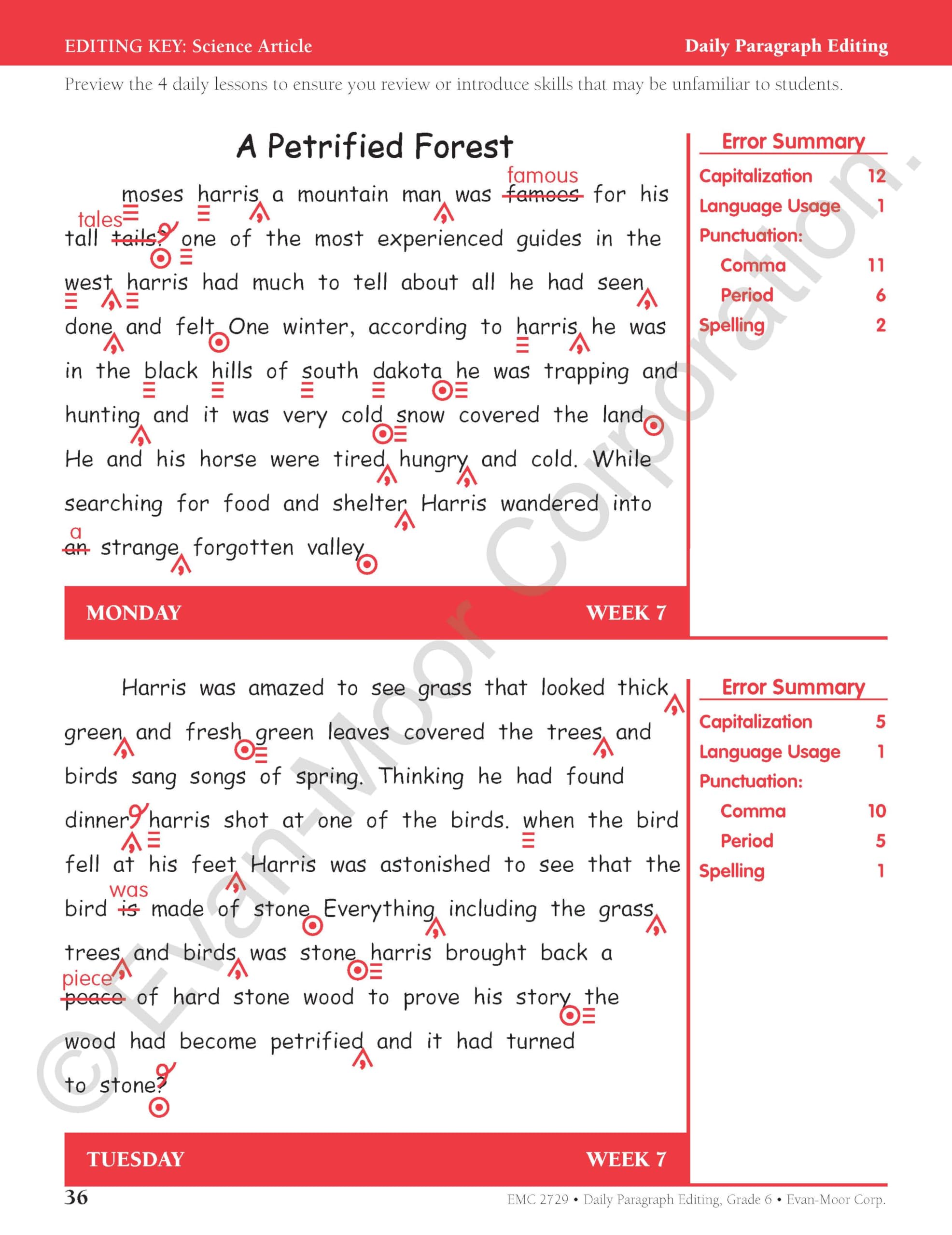 Evan-Moor Daily Paragraph Editing, Grade 6