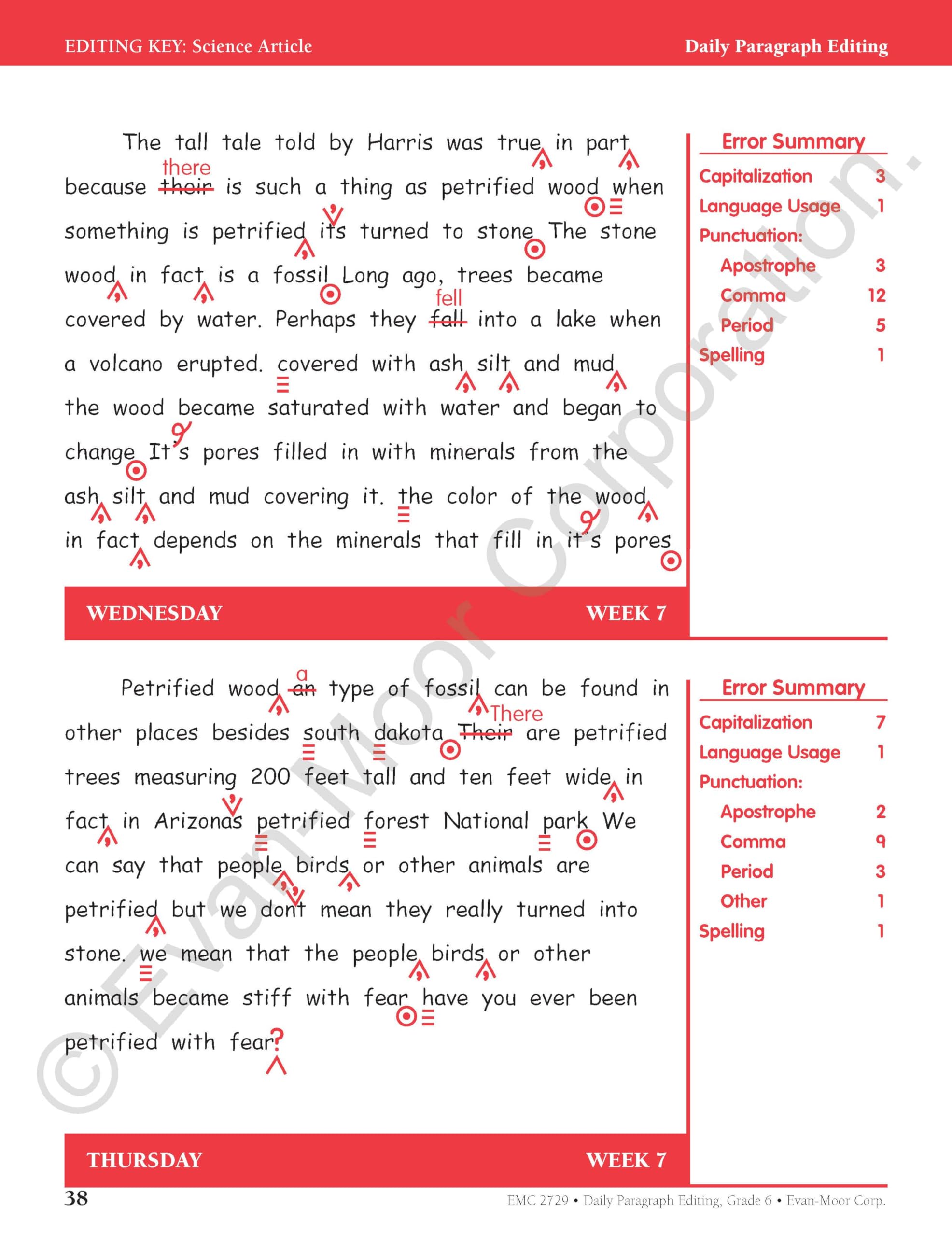 Evan-Moor Daily Paragraph Editing, Grade 6