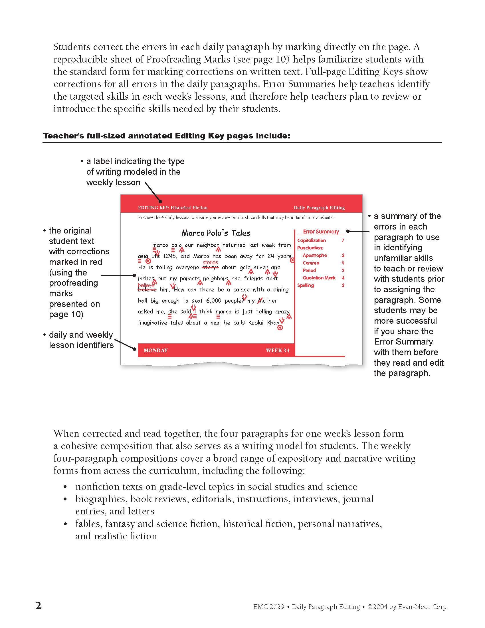 Evan-Moor Daily Paragraph Editing, Grade 6