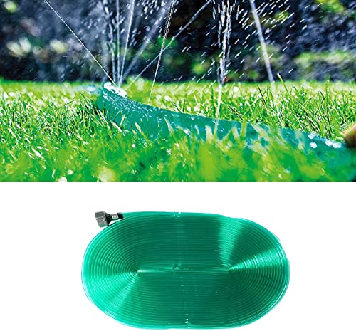 FUNJEE PVC Flat Soaker Hose 1/2'', Drip Hoses, Saves 70% Water, For Garden/Vegetable (50FT, Green)