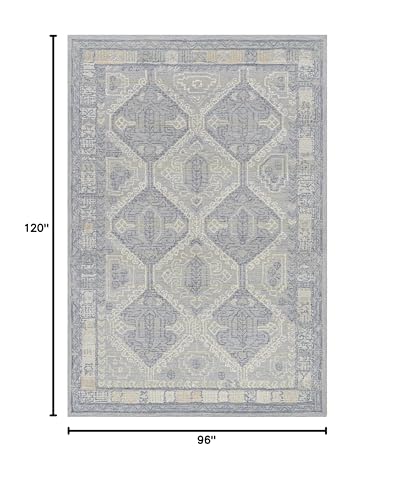Mark&Day Area Rugs, 8x10 Buffalo Center Traditional Medium Gray Area Rug, Grey White Beige Carpet for Living Room, Bedroom or Kitchen (8' x 10')