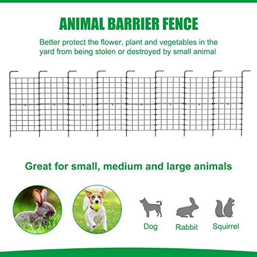 32 Pack Decorative Garden Fence Outdoor 24in x 22ft Coated Metal RustProof Landscape Wrought Iron Wire Border Folding Patio Fences Flower Bed Fencing Barrier Section Panels Decor Picket Edging