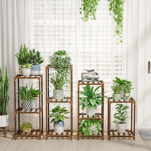 4 Sets of Package Plant Stands Combo Indoor Outdoor Plants Stands for Living Room Balcony Garden