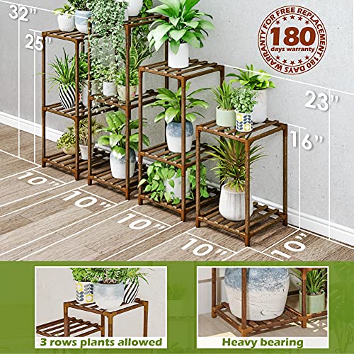 4 Sets of Package Plant Stands Combo Indoor Outdoor Plants Stands for Living Room Balcony Garden