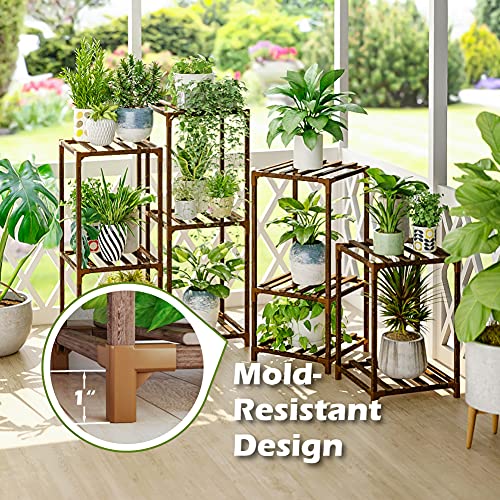 4 Sets of Package Plant Stands Combo Indoor Outdoor Plants Stands for Living Room Balcony Garden