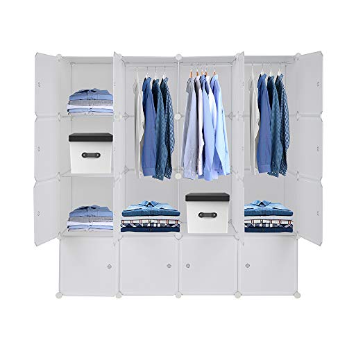 Cube Storage Organizer with Hanging Rod - Stackable Modular Closet System