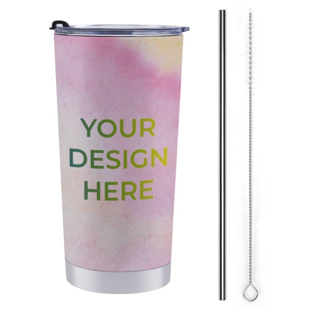 Personalized Stainless Steel Travel Mug Customized Bible Verse Scripture Quote Saying Coffee Cup Custom Insulated Tumbler with Lid Create Your Own Travel Tumbler for Home/Office/Party, 20oz