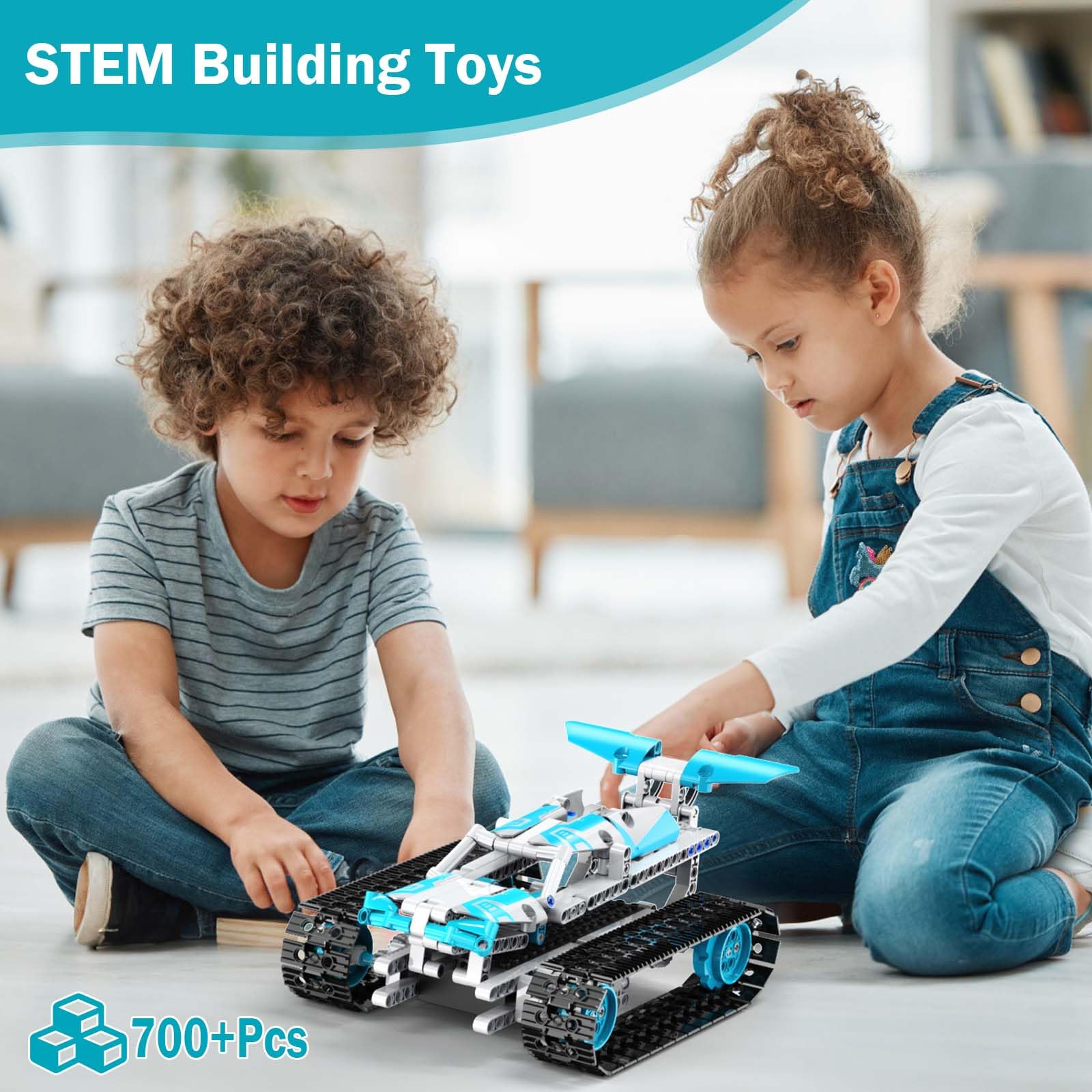 anysun STEM Robot Toys for Kids, 5 in 1 Building Toys, APP & Remote Control Robot with 700+ Building Blocks, Programmable Robot Building Kit for Boys Girls