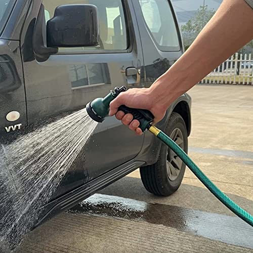 FUNJEE Outdoor Garden Hose for Lawns, Flexible and Durable, No Leaking, Solid Brass Fitting for Household (Green, 1FT)
