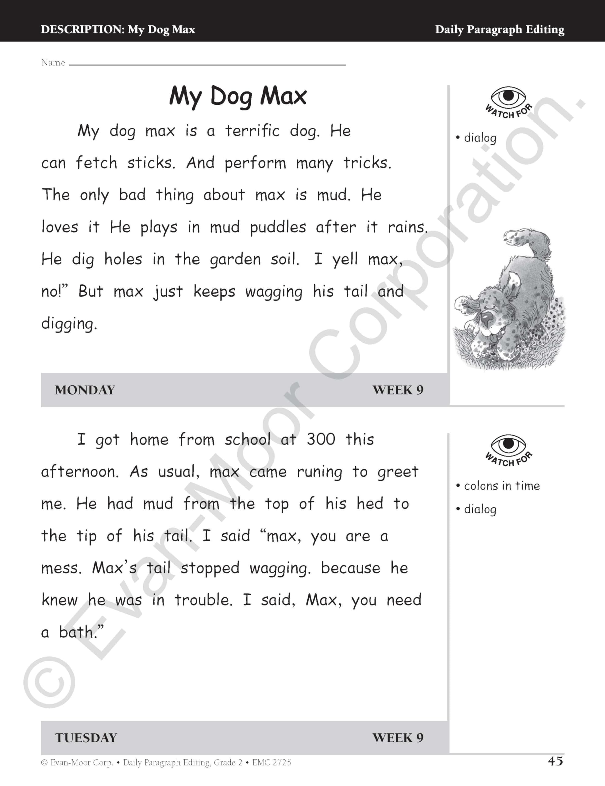 Daily Paragraph Editing, Grade 2