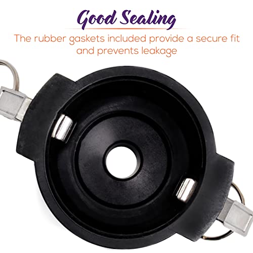 Genuine Harvest 2” IBC Camlock tote connector fitting/polypropylene IBC tote garden hose fitting standard with Stainless Steel Cam Levers - Pack of (1)