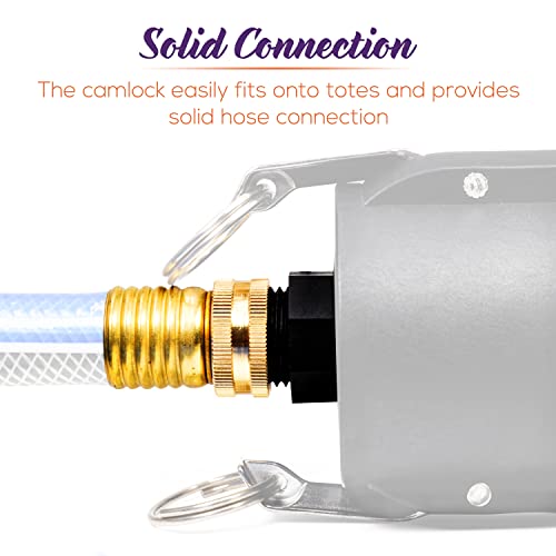 Genuine Harvest 2” IBC Camlock tote connector fitting/polypropylene IBC tote garden hose fitting standard with Stainless Steel Cam Levers - Pack of (1)