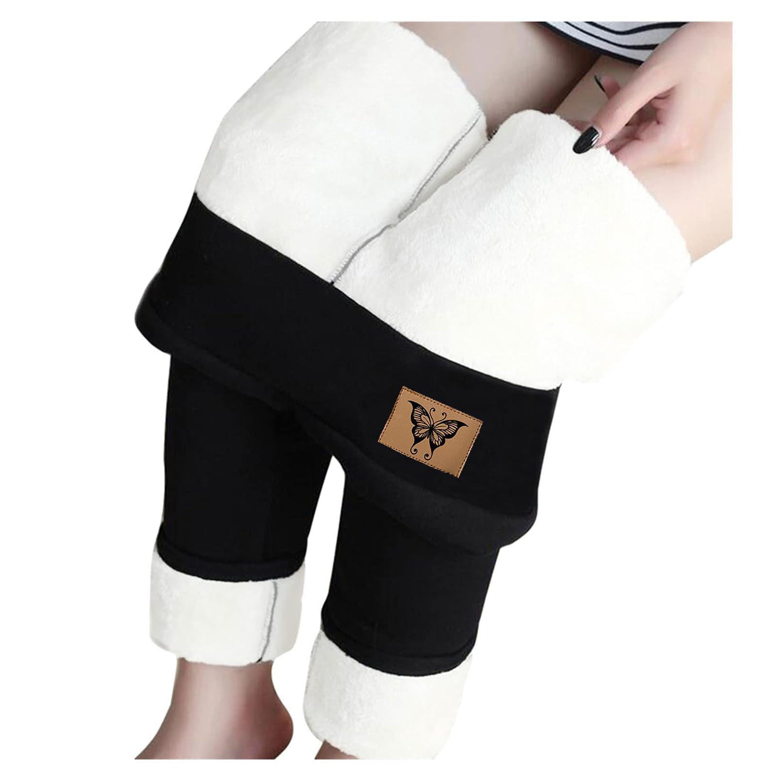Fleece Lined Leggings Women Warm Thermal Legging Winter Pants Cold Weather Thick Velvet Tights Comfy Sherpa Snow Pants