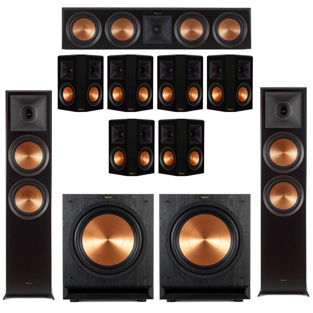 Klipsch 9.2 Ebony Home Theater System with 2 RP-8000F, 1 RP-504C, 6 RP-502S, 2 SPL-120 SUB