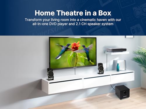 Emerson ED-8050 2.1 Channel Home Theater DVD Player and Surround Sound System with Subwoofer, HDMI Output, USB Playback, and Dual Speakers β Ideal for Immersive Movie and Music Experience